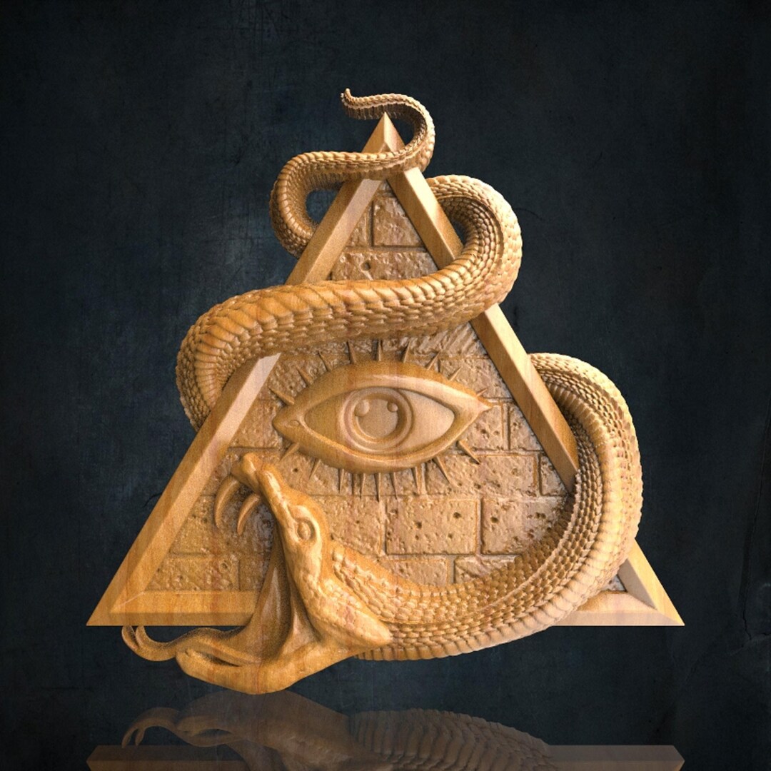 All Seeing Eye With Snake STL Model for CNC Router, Artcam, Vetric ...