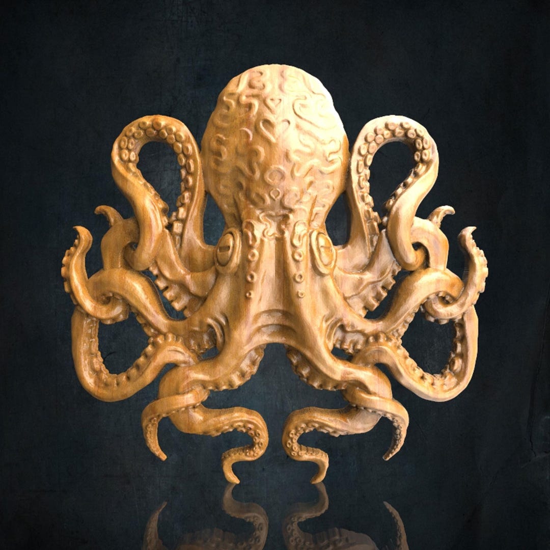 Octopus 3D CNC Router Files, 3d Stl File, Vectric,aspire,easel, Cnc Cut ...
