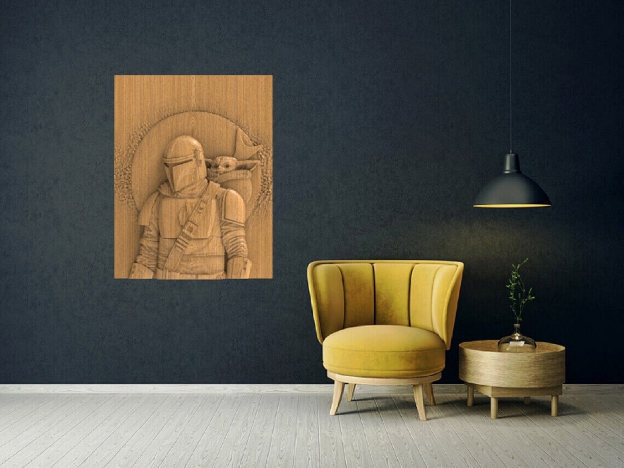 Mandalorian and Baby Yoda 3D STL Model for CNC Router, Artcam, Vetric, Engraver, Relief, Carving ...