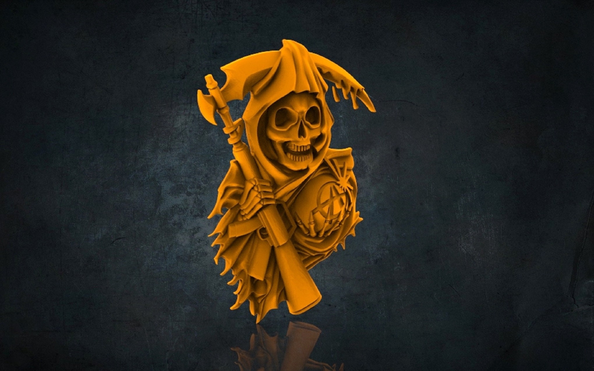 Grim Reaper 3D STL Model for CNC Router, Artcam, Vetric, Engraver ...