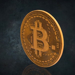 Bitcoin BTC 3D STL Model for CNC Router, Artcam, Vetric, Engraver ...