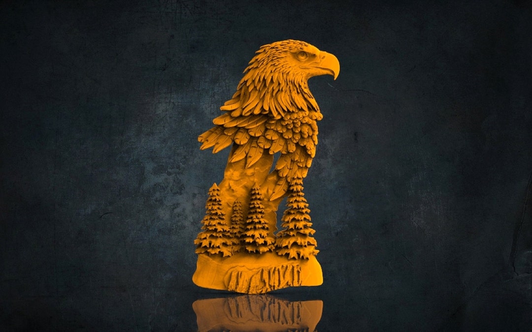 Eagle and Tree 3D STL Model for CNC Router, Artcam, Vetric, Engraver ...