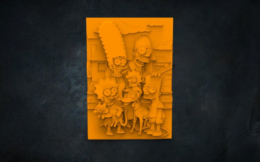 Simpsons 3D STL Model for CNC Router, Artcam, Vetric, Engraver, Relief ...