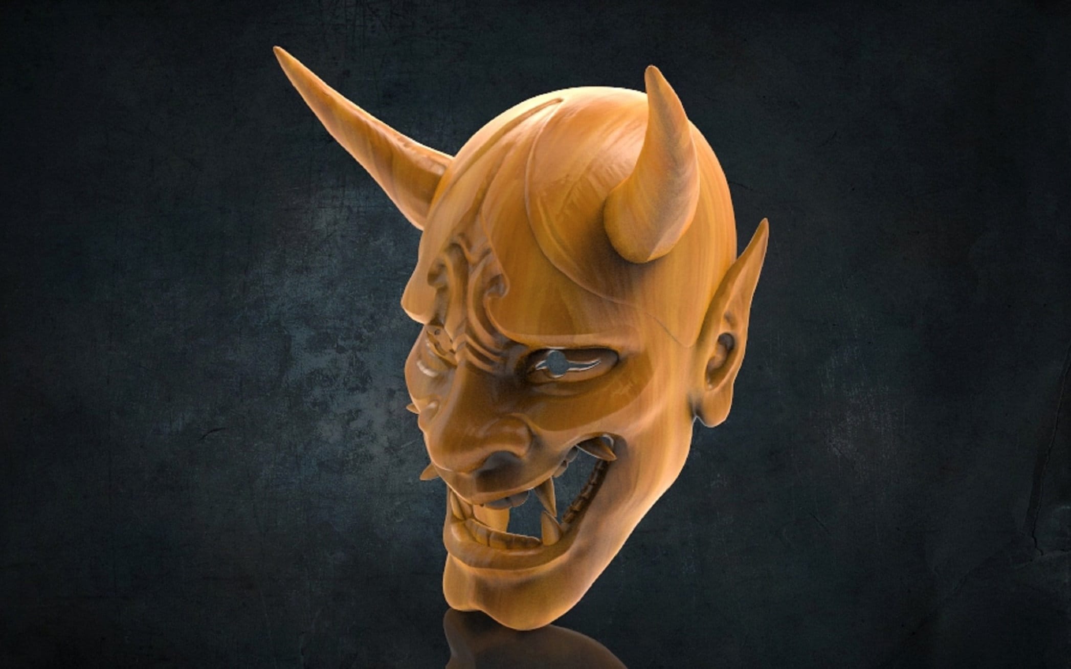 Demon Samurai Mask STL Model for CNC Router, Artcam, Vetric, Engraver ...