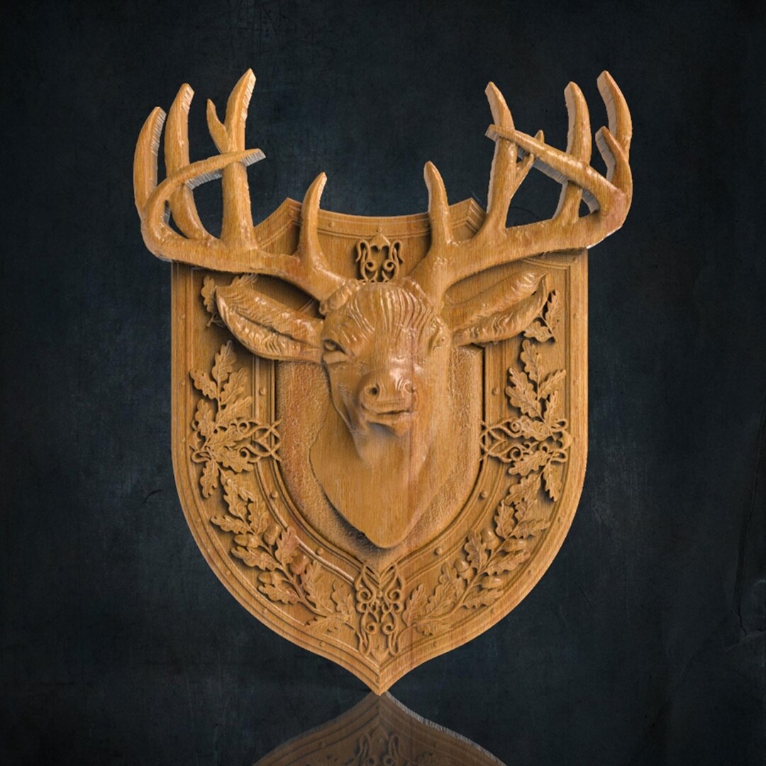 Deer Head Stl Relief CNC Router File, Wall Decor, Stl File for CNC ...