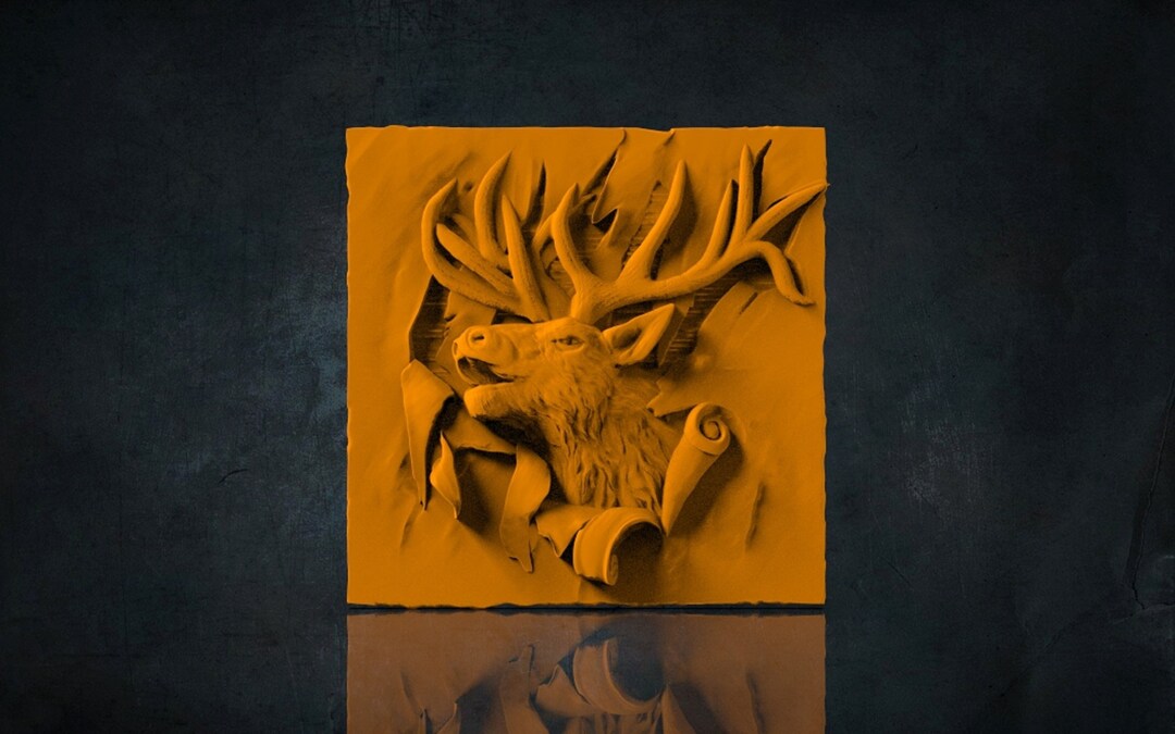 Deer Head 3D STL Model for CNC Router, Artcam, Vetric, Engraver, Relief ...