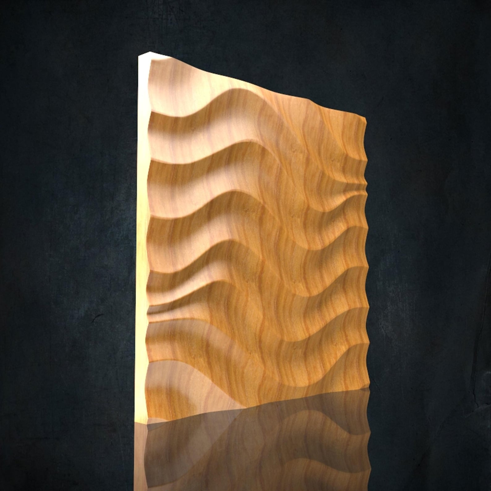 Modern 3D Wave Wall Panel STL – Decorative Relief File for Interior ...