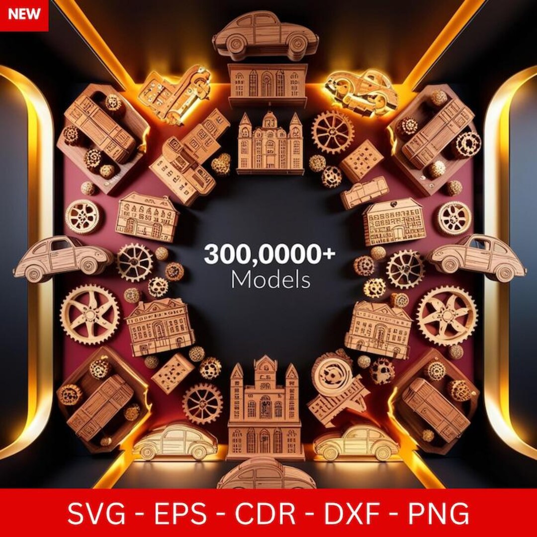 Laser Cut Mega Pack: +300,000 Vector Dxf L Svg L Cdr Files for 2D and ...