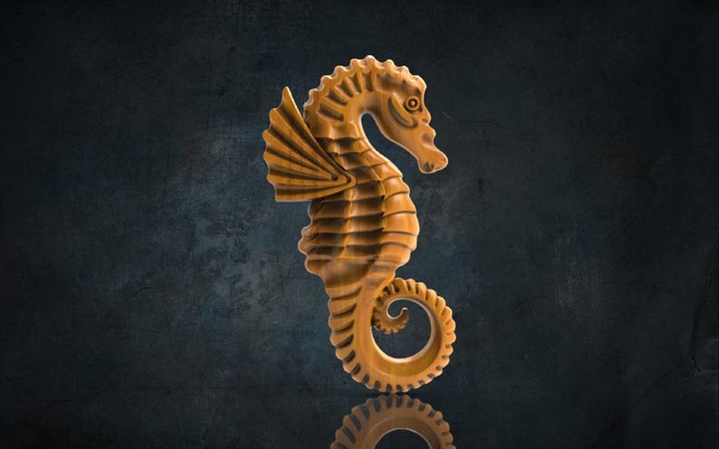 Sea Horse 3D CNC Router Files, 3d Stl File, Vectric,aspire,easel, Cnc ...