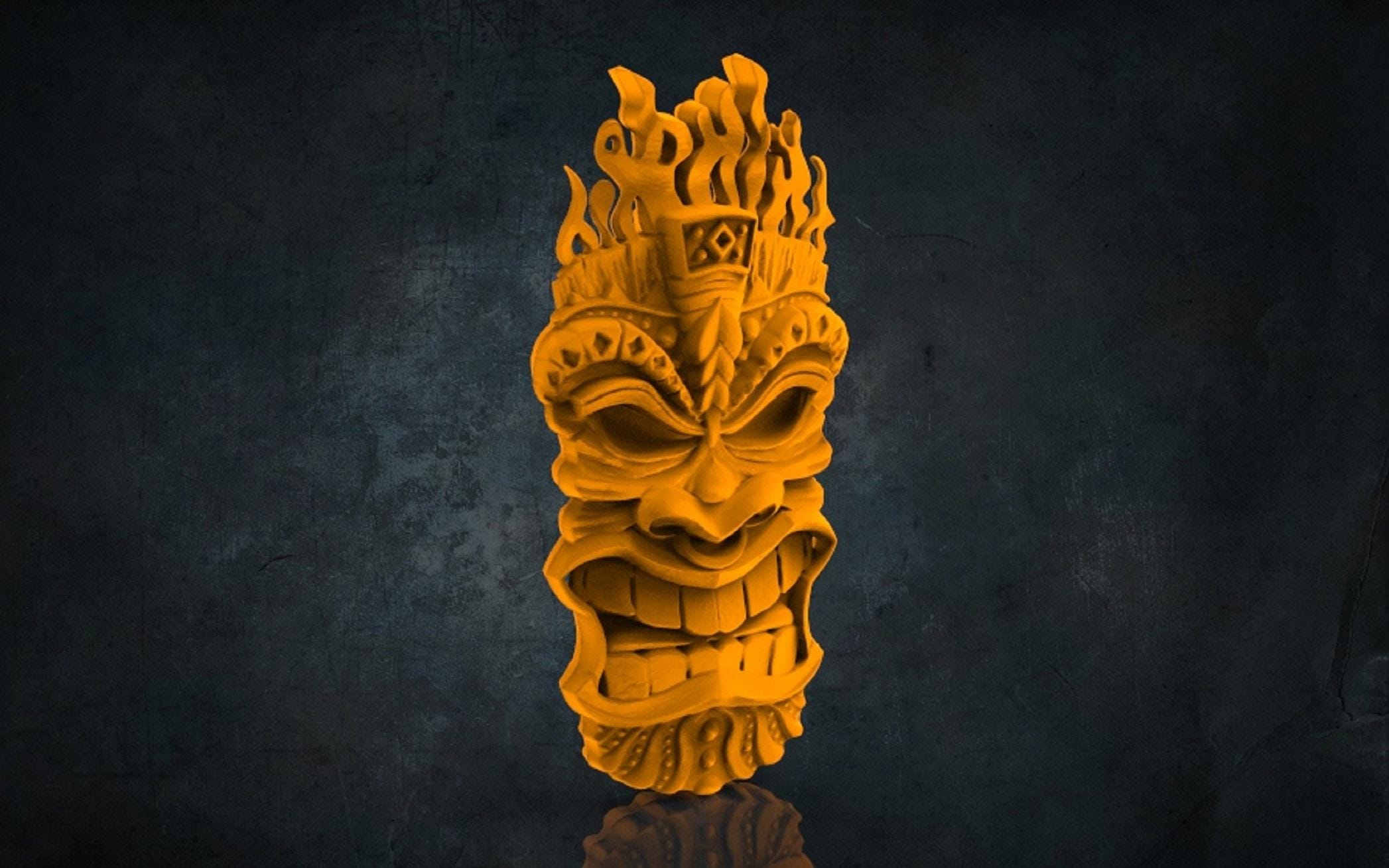 Tiki Mask Totem 3D STL Model for CNC Router, Artcam, Vetric, Engraver ...