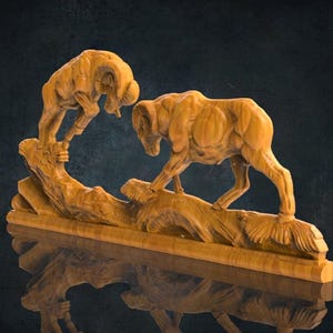 The Stubborn Goat 3D CNC Router Files, 3d Stl File, Vectric,aspire ...