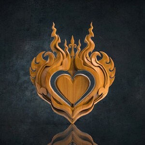 3D Heart STL Model for CNC Router, Artcam, Vetric, Engraver, Relief ...