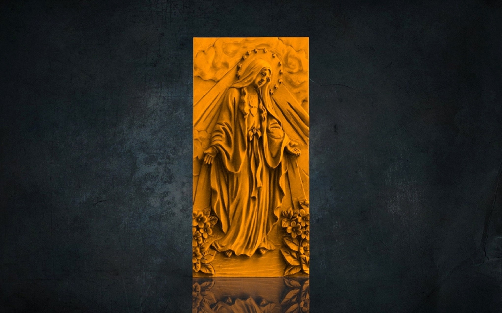 Virgin Mary 3D STL Model for CNC Router, Artcam, Vetric, Engraver ...