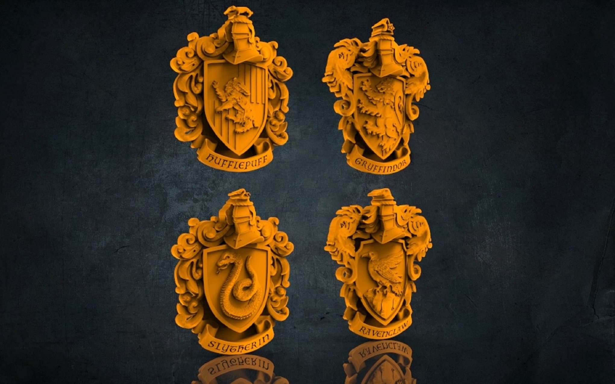 Gryffindor Hufflepuff Ravenclaw Slytherin STL Model for CNC Router ...