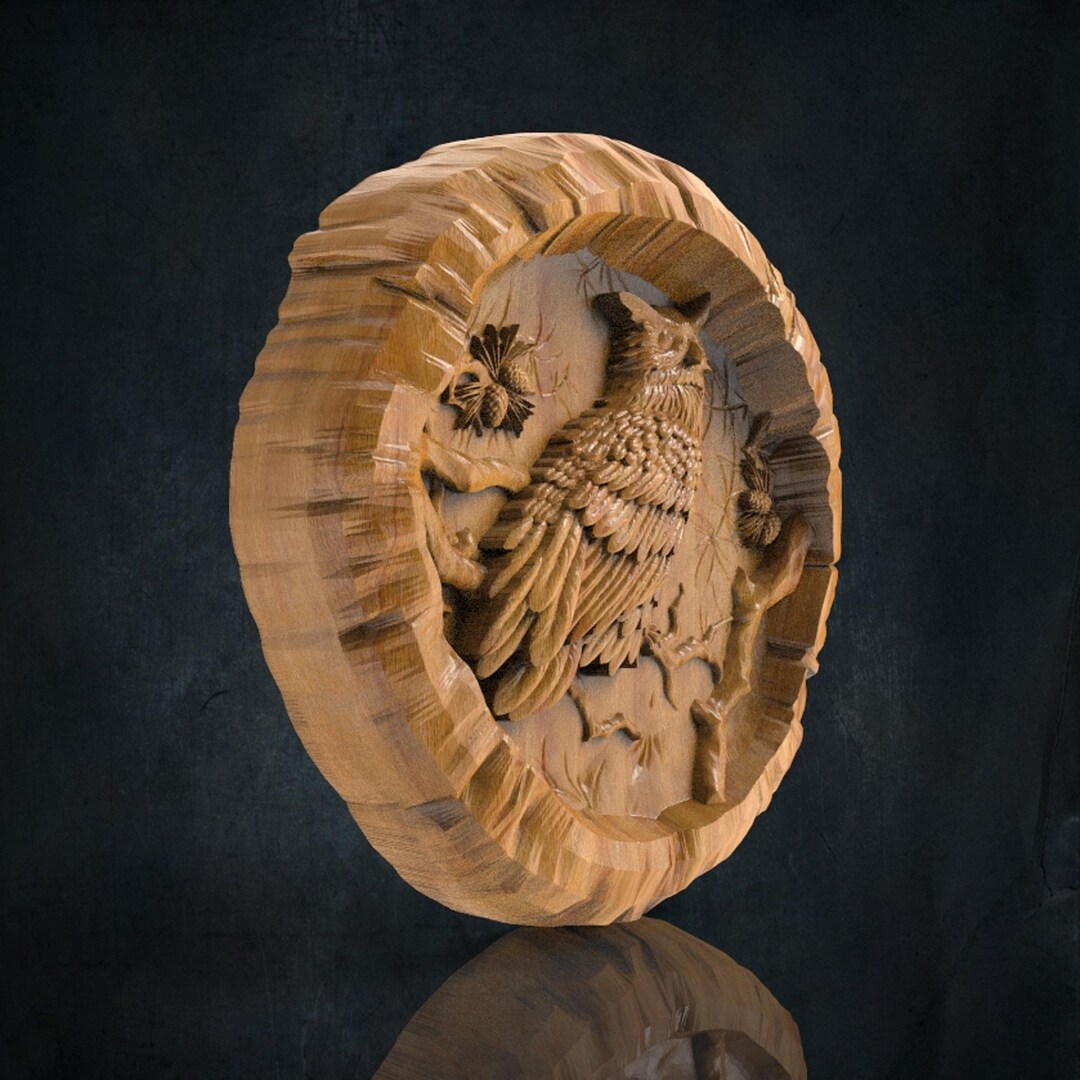 Owl Animal 3D CNC Router Files, 3d Stl File, Bird Cnc Relief, Vectric ...