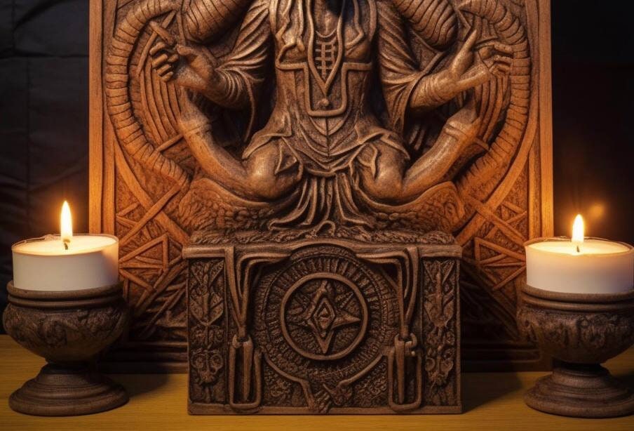 Baphomet Statue Home Altar for Wicca and Occult Enthusiasts Devil ...
