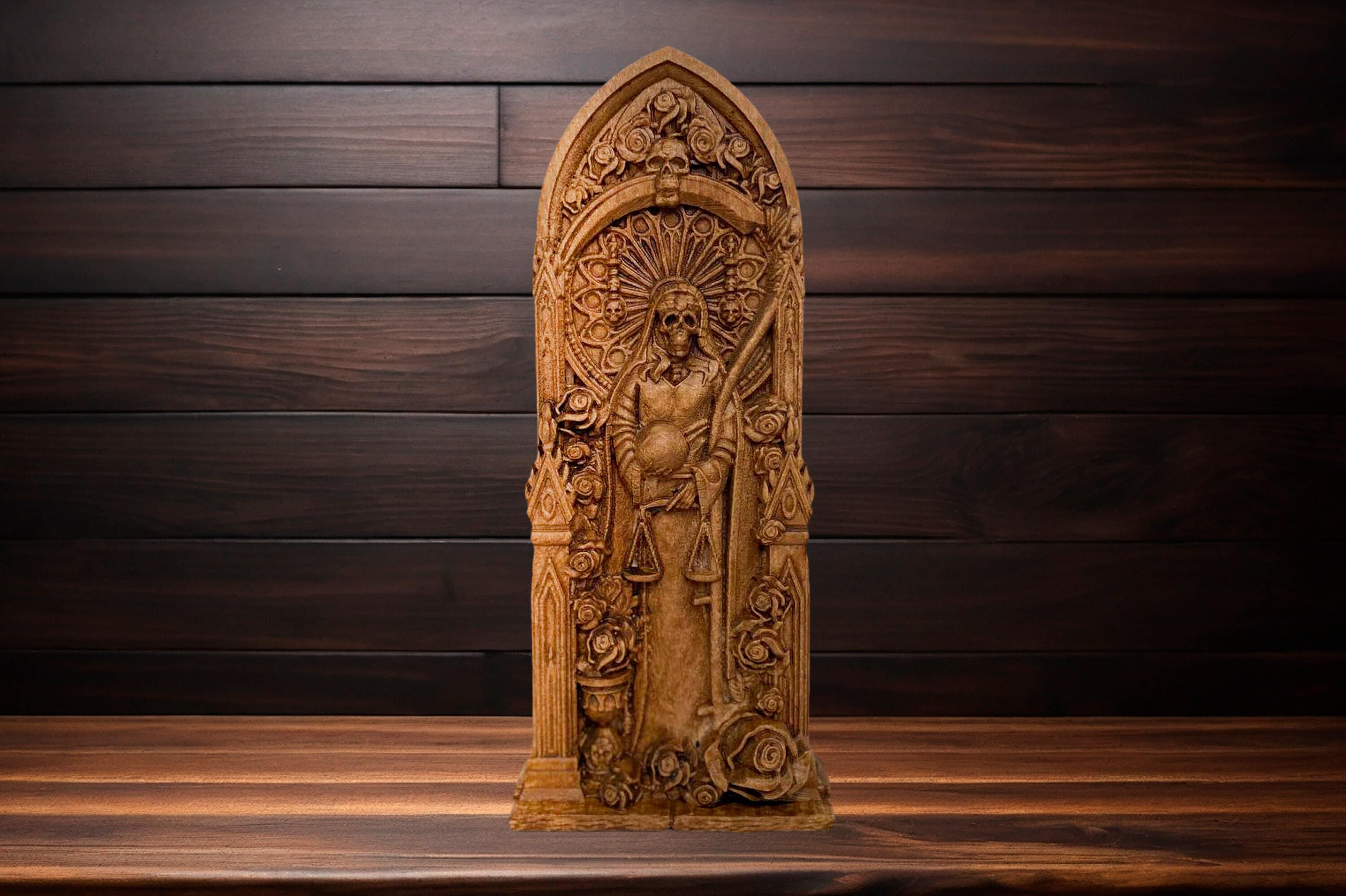 Santa Muerte Altar Statue With Scythe Santa Muerte Goddess Statuette ...