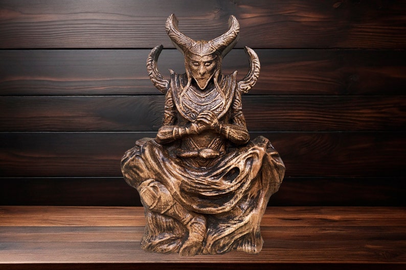 Loki Wood Statue God Loki Norse Loki Altar Norse Altar Wooden Statue ...