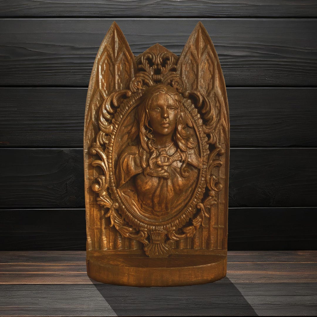 Ghost in the Mirror Wood Statue Victorian Gothic Haunted Statue Gift ...