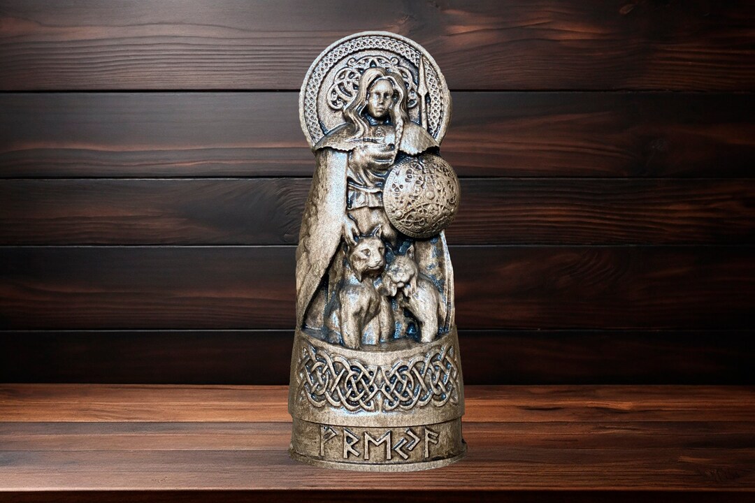 Freya God Viking God Wooden Carved Statue Freya Pagan Paganism God ...