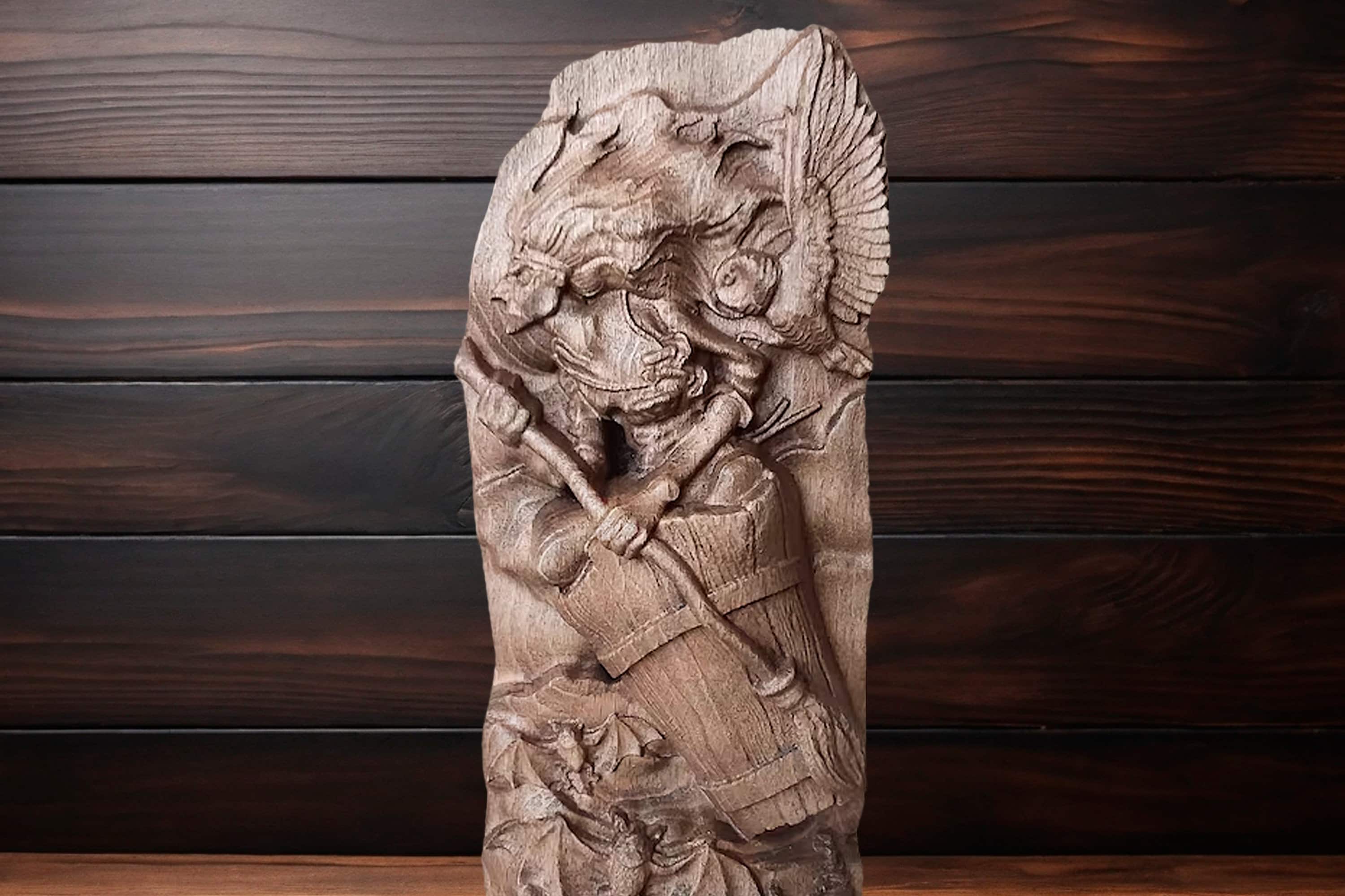 Witch Baba Yaga Statue Witch Figurine Russian Witch Statue Russian ...