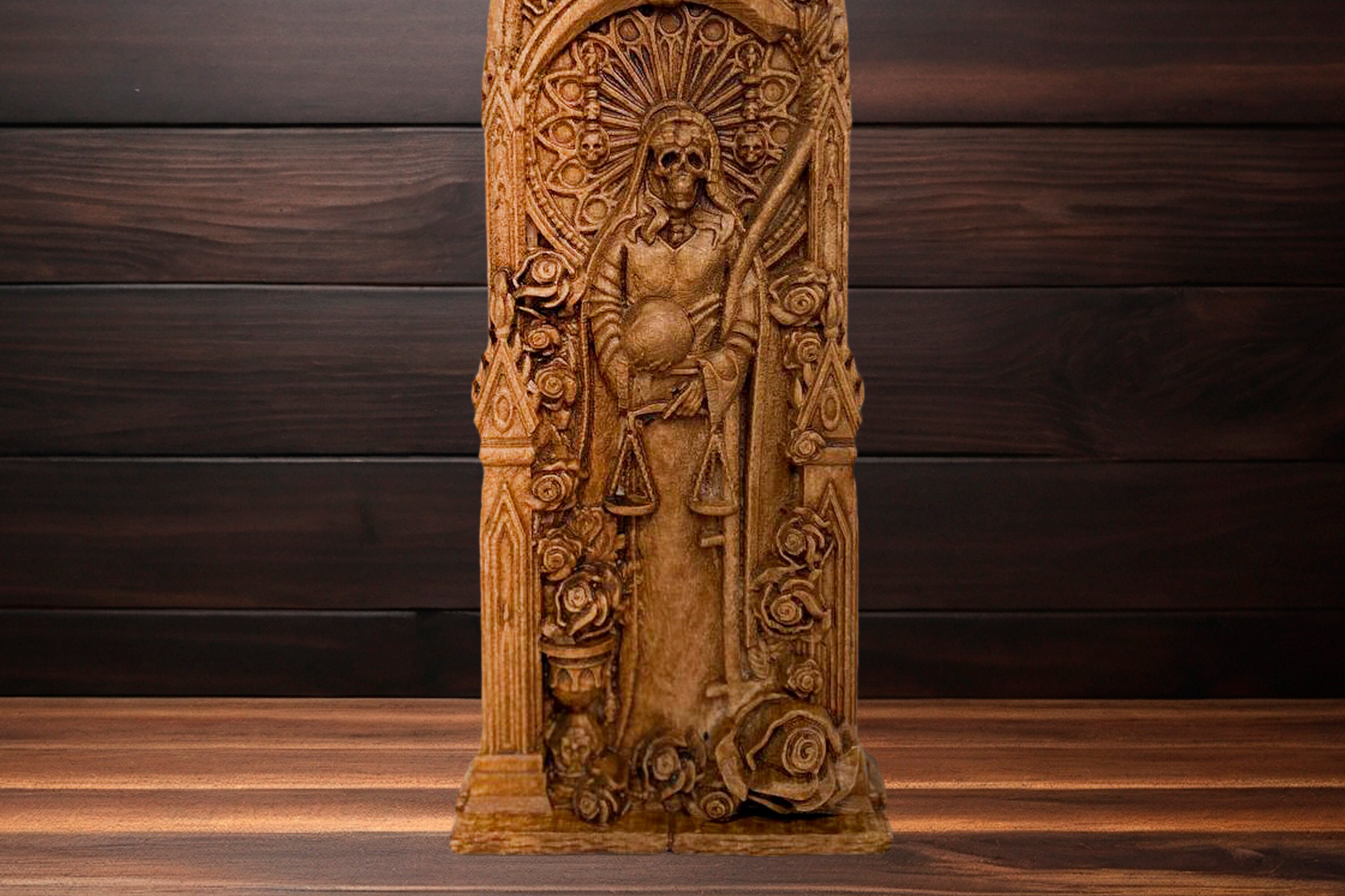 Santa Muerte Altar Statue With Scythe Santa Muerte Goddess Statuette ...