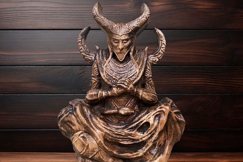 Loki Wood Statue God Loki Norse Loki Altar Norse Altar Wooden Statue ...