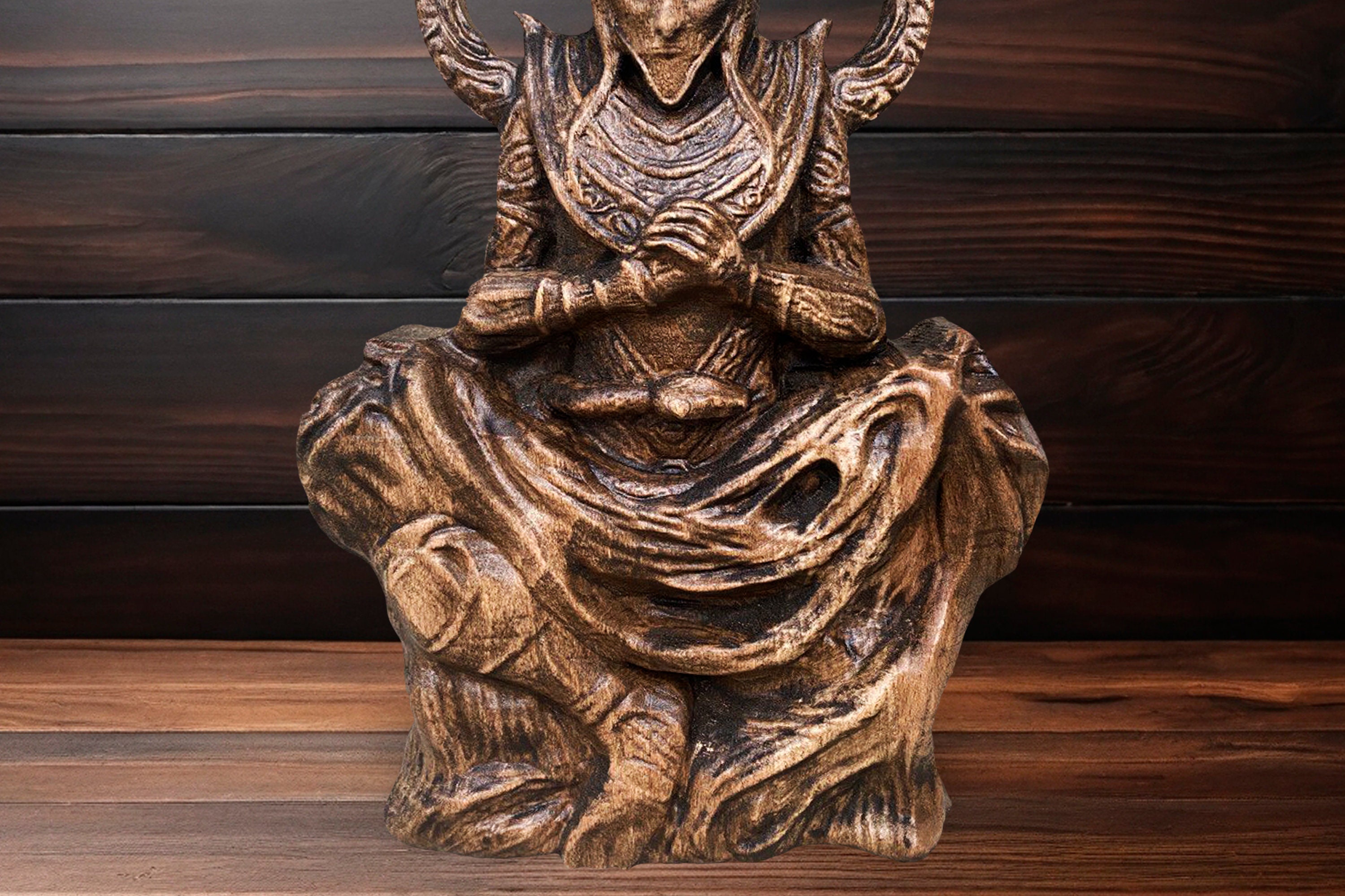 Loki Wood Statue God Loki Norse Loki Altar Norse Altar Wooden Statue ...