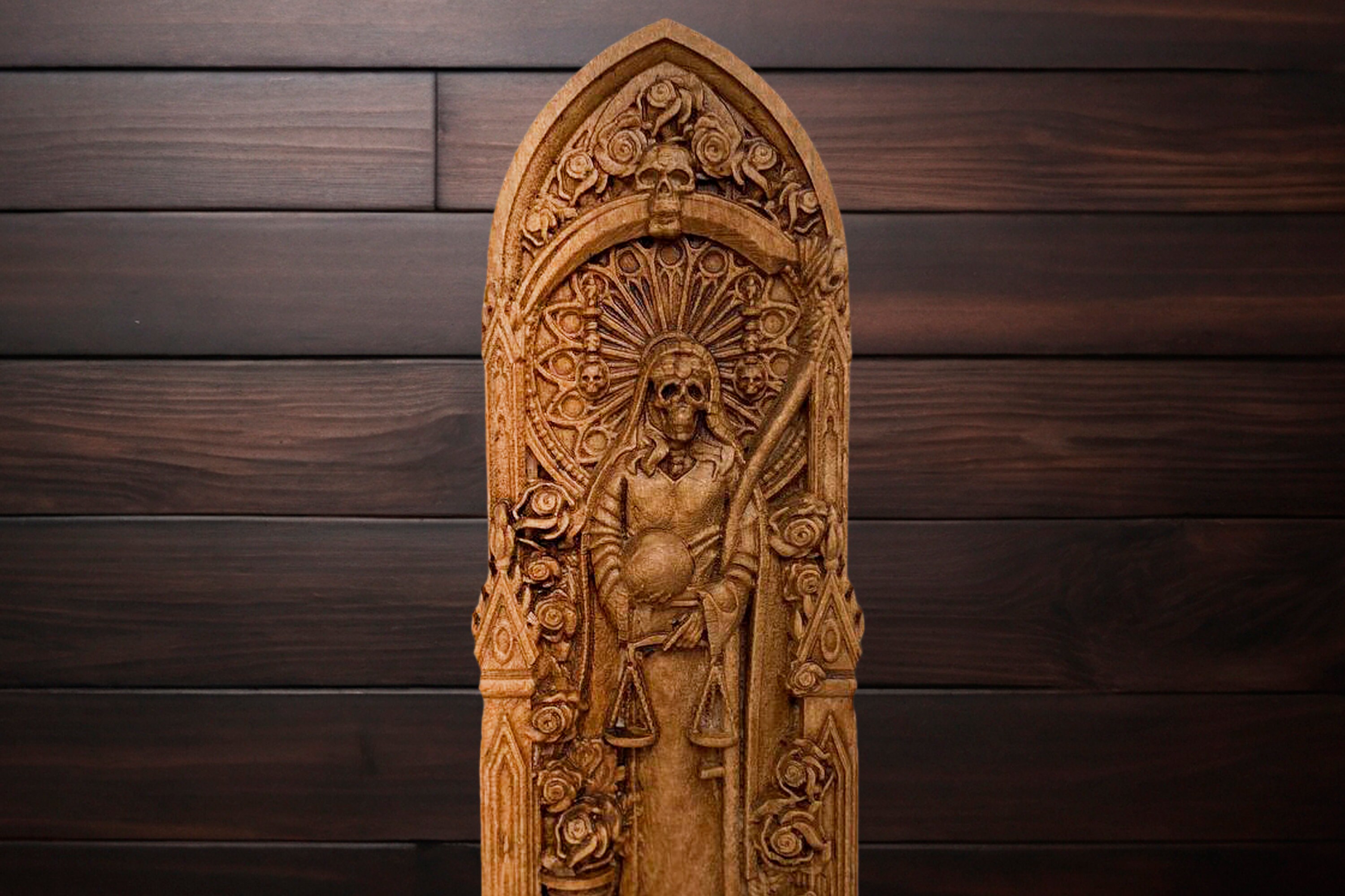 Santa Muerte Altar Statue With Scythe Santa Muerte Goddess Statuette ...