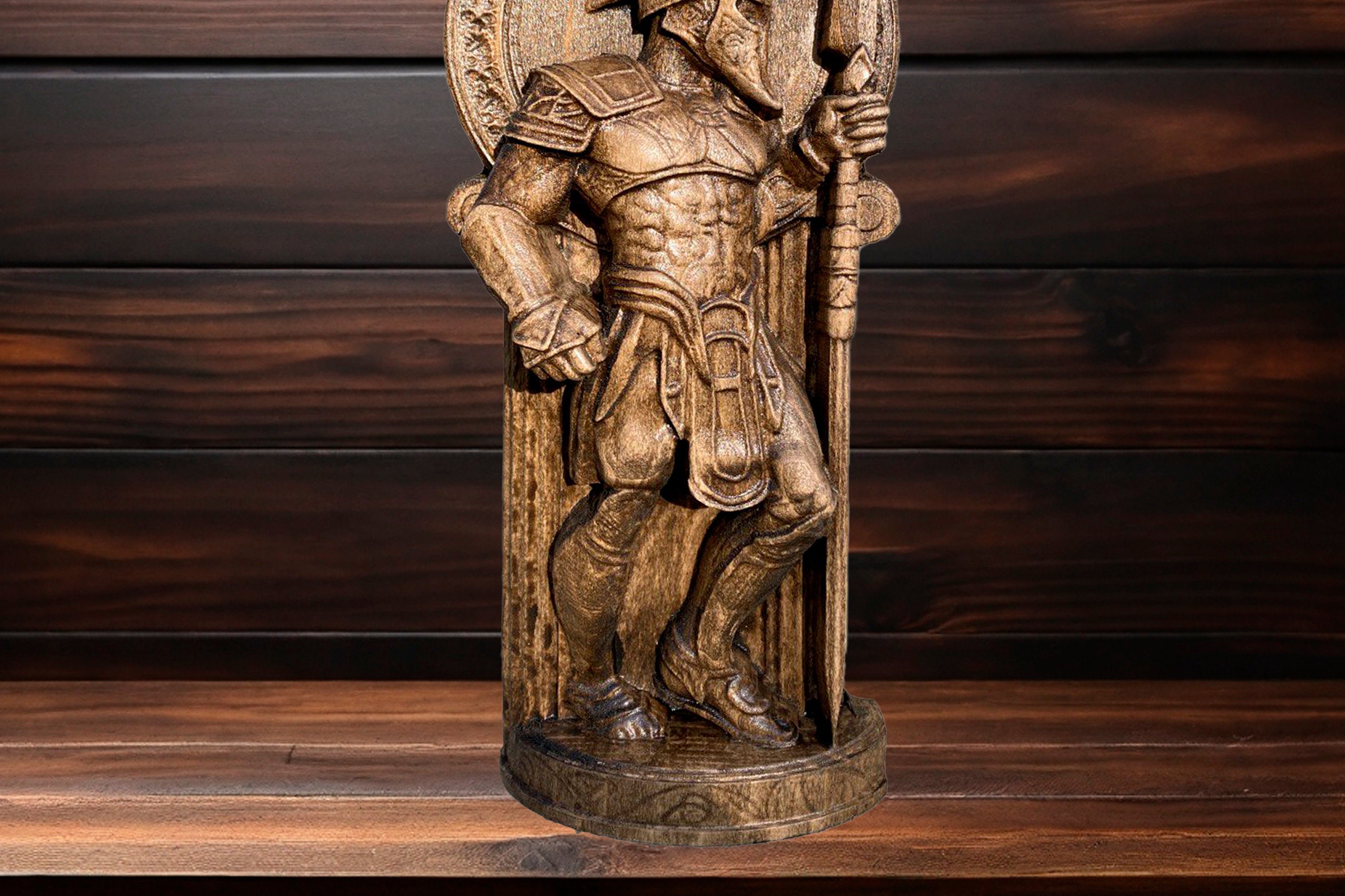 Spartan Statue King Leonidas Spartan King Leonidas Wood Leonidas Statue ...
