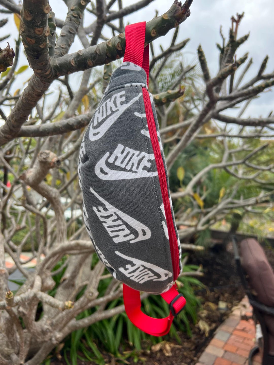 Upcycled Red and Gray Fanny Pack - Etsy
