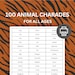 Animal Charades Game: 100 Printable Cards (PDF Download) - Etsy