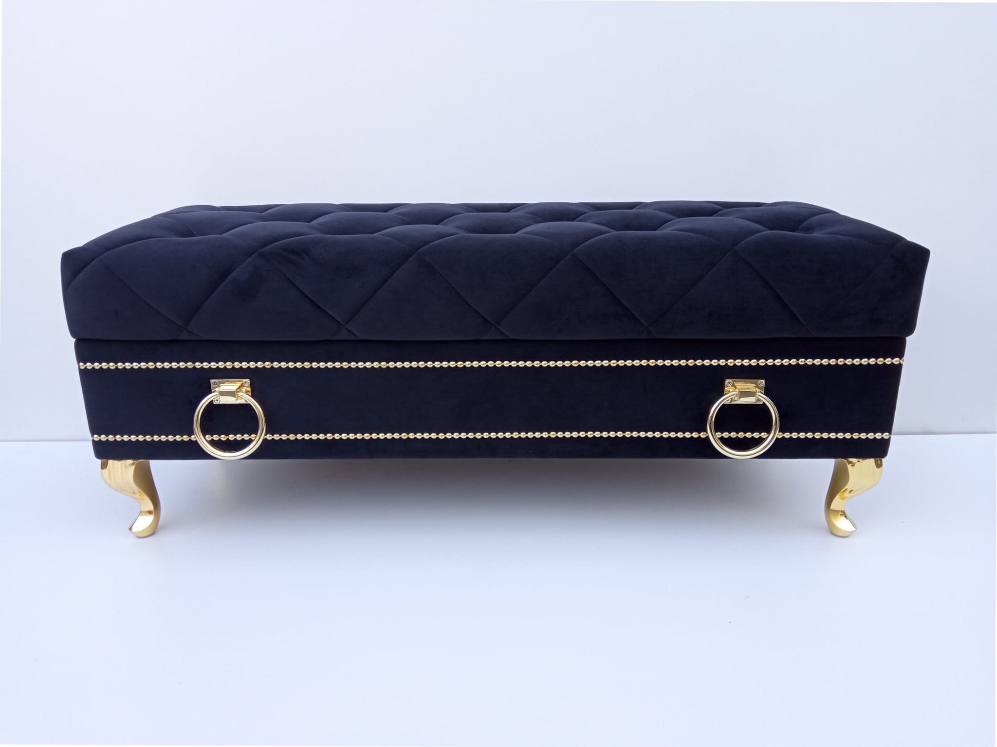 Caro Glamor Bench Pouffe Hall Bench HANDMADE Bench With Storage ...