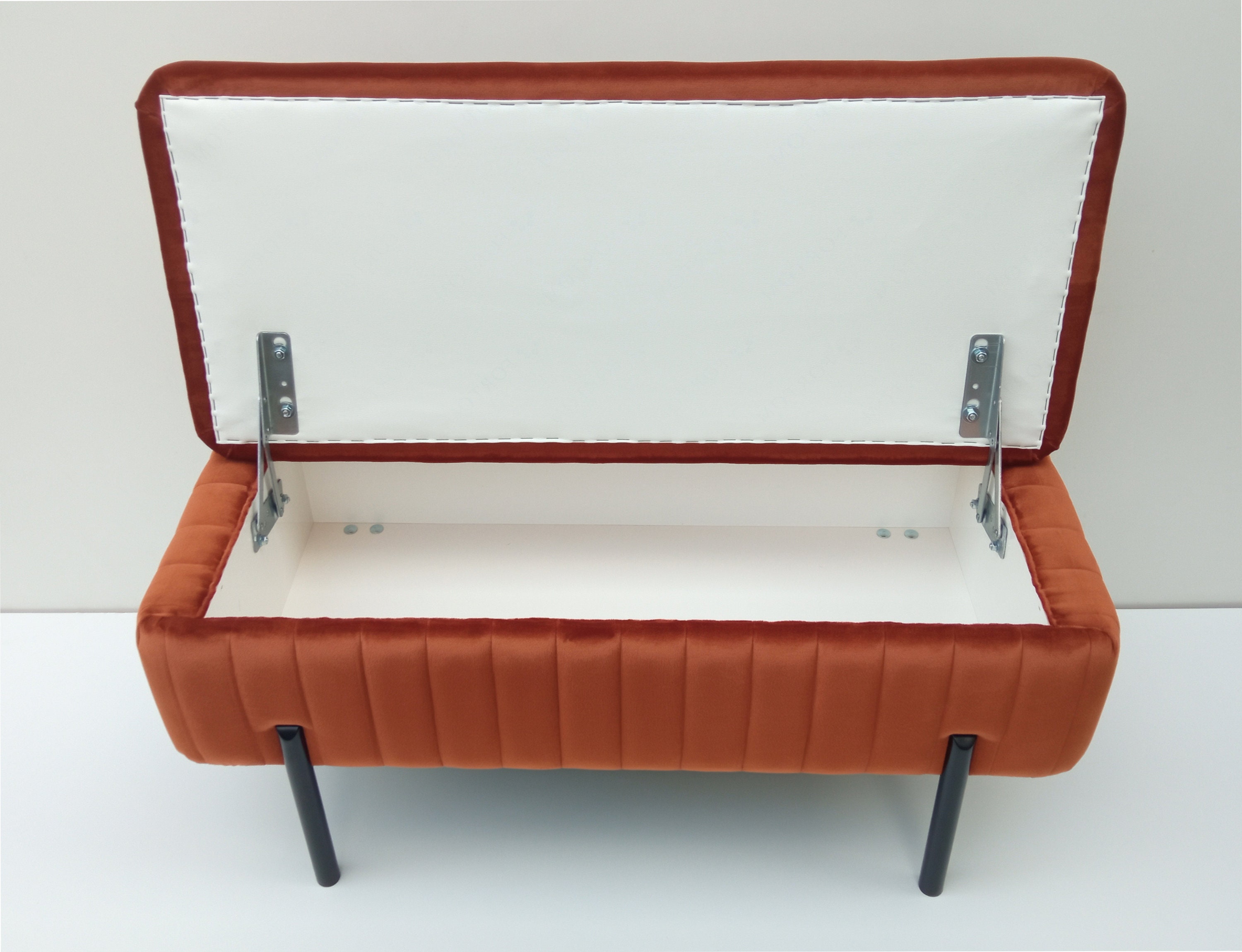 Bench Pouf With Storage Upholstered Furniture Handmade Pouf Hallway ...