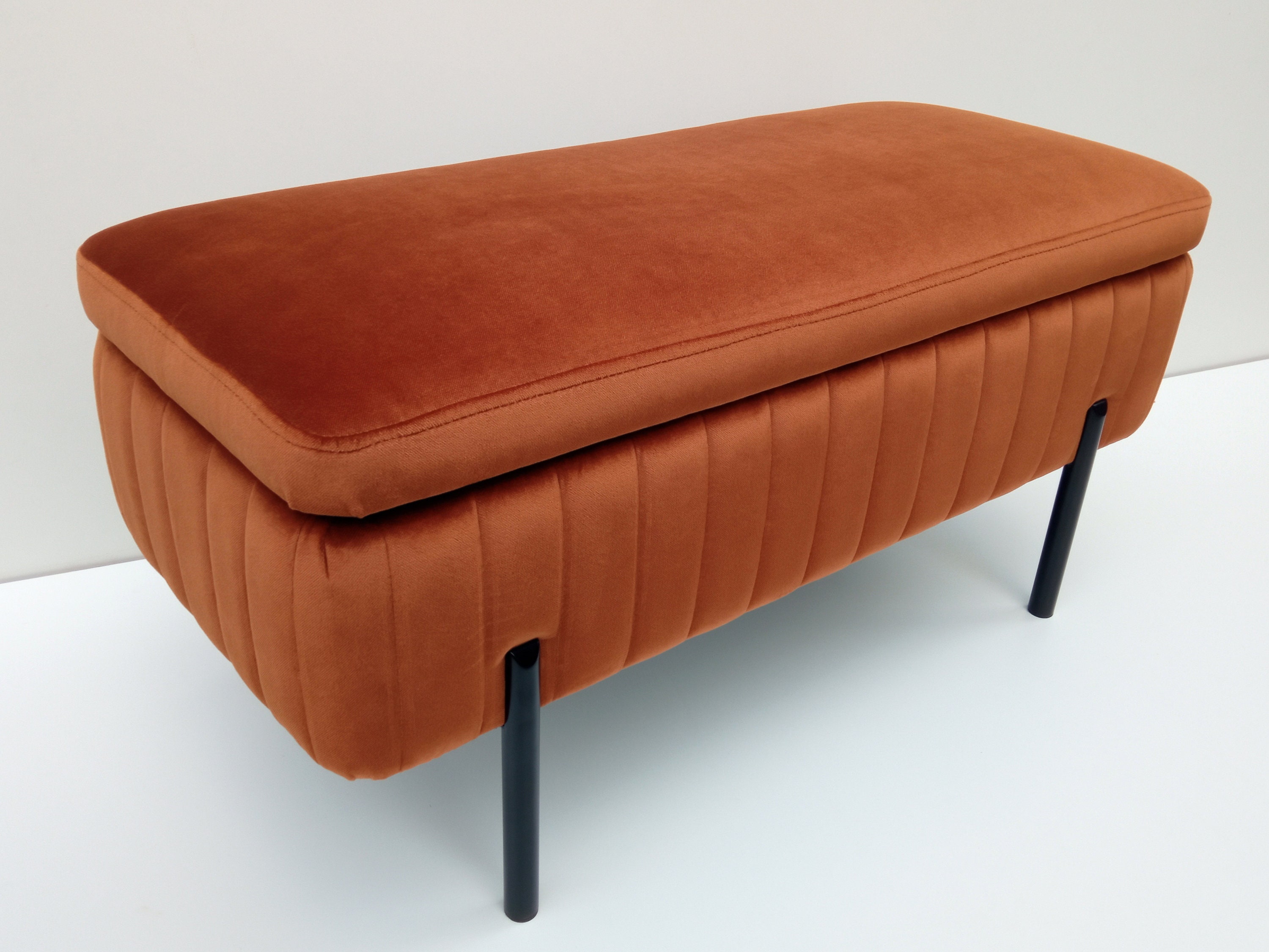 Bench Pouf With Storage Upholstered Furniture Handmade Pouf Hallway ...