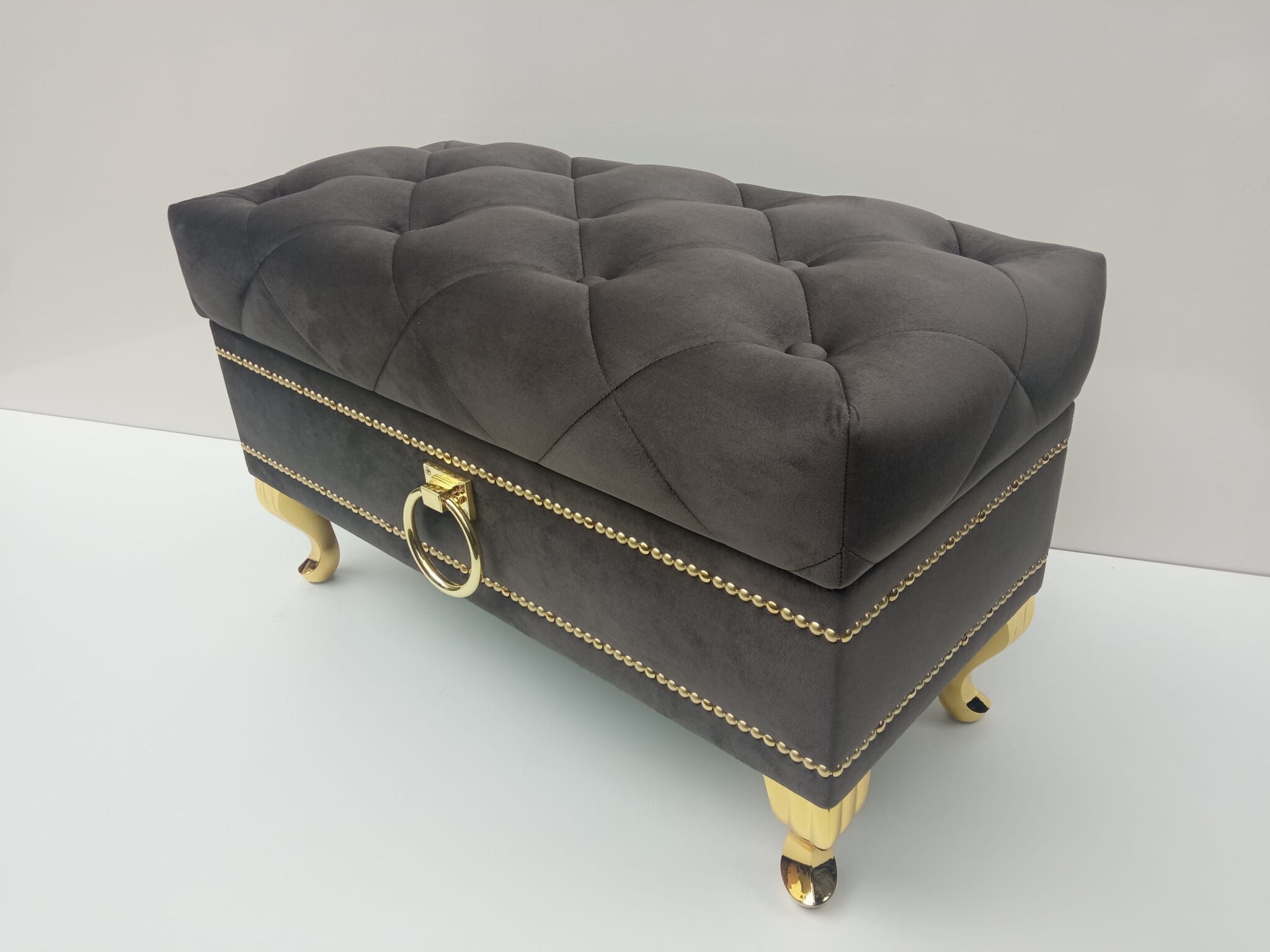 Caro Glamor Bench Pouffe Hall Upholstered Pouffe With Seat and Storage ...