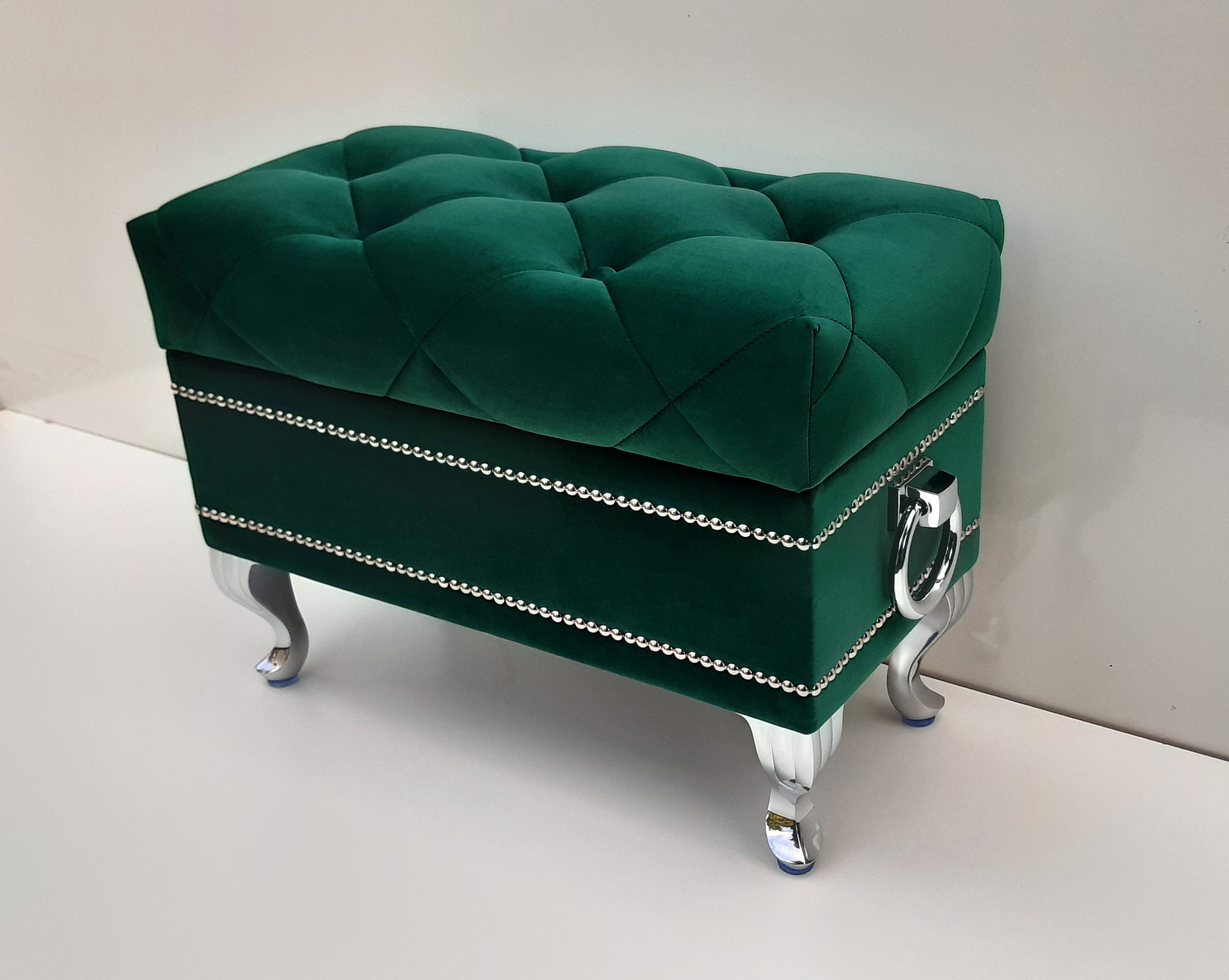 Caro Glamor Bench Pouffe Hall Bench HANDMADE Bench With Storage ...