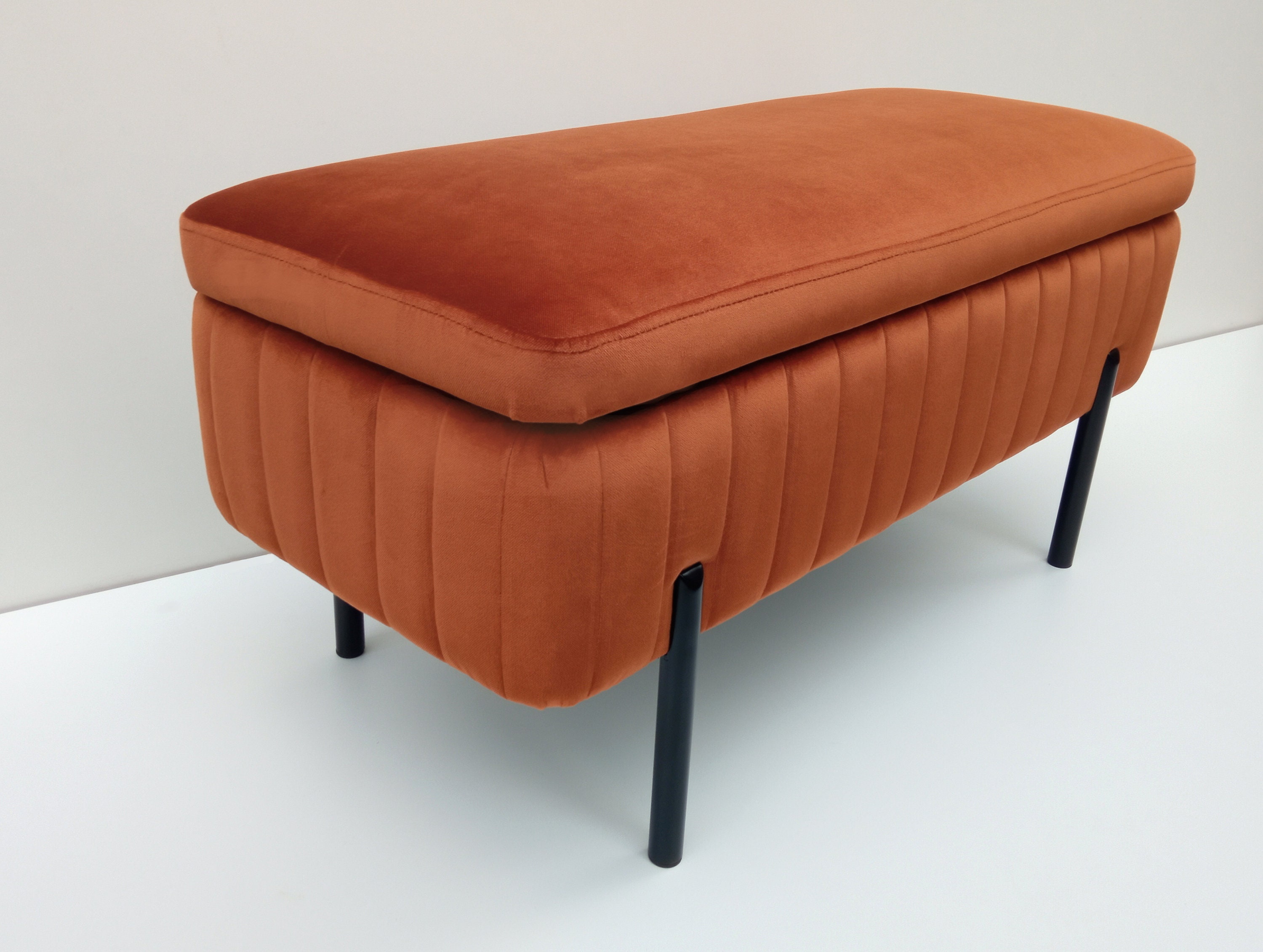 Bench Pouf With Storage Upholstered Furniture Handmade Pouf Hallway ...