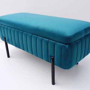 Bench Pouf Upholstered Furniture Handmade Pouffe Hallway Seat LOFT ...