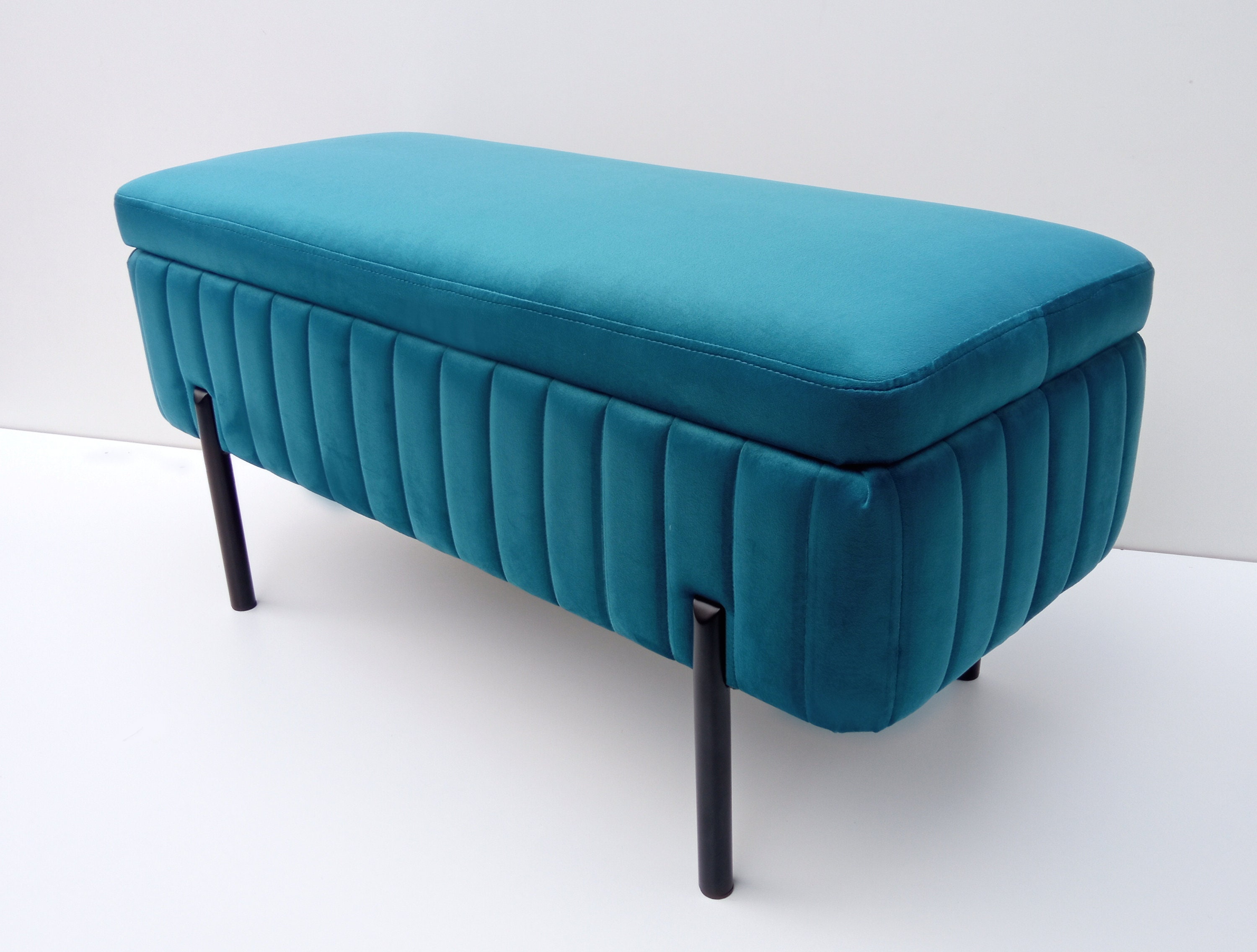Bench Pouf Upholstered Furniture Handmade Pouffe Hallway Seat LOFT ...