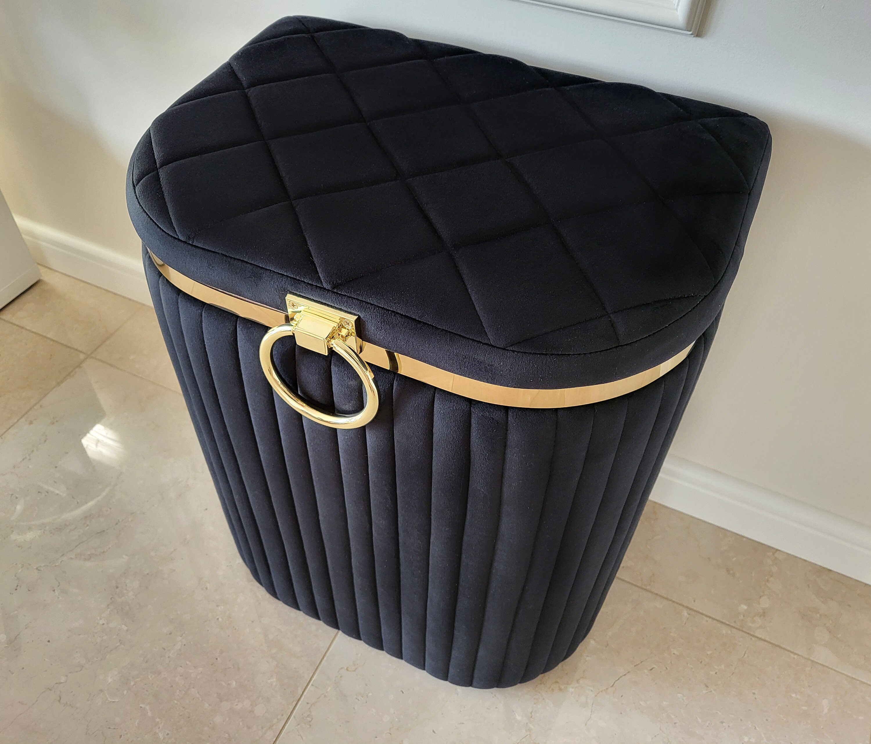 Trunk, Laundry Basket, Underwear Box, Glamor Black Clothes Container ...