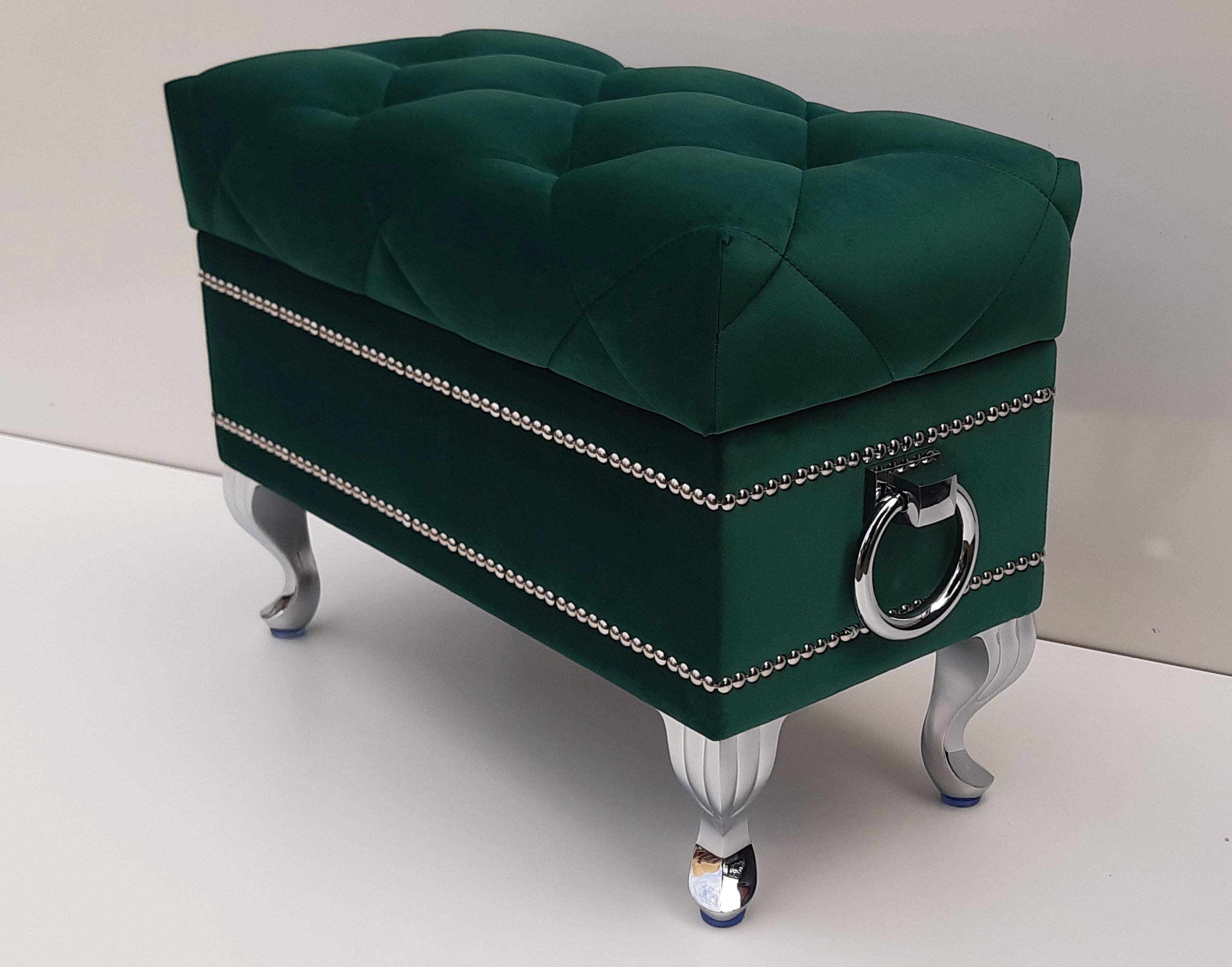 Caro Glamor Bench Pouffe Hall Bench HANDMADE Bench With Storage ...
