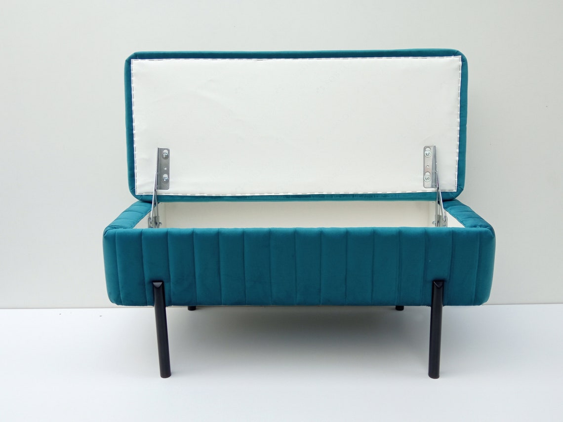Bench Pouf Upholstered Furniture Handmade Pouffe Hallway Seat LOFT ...