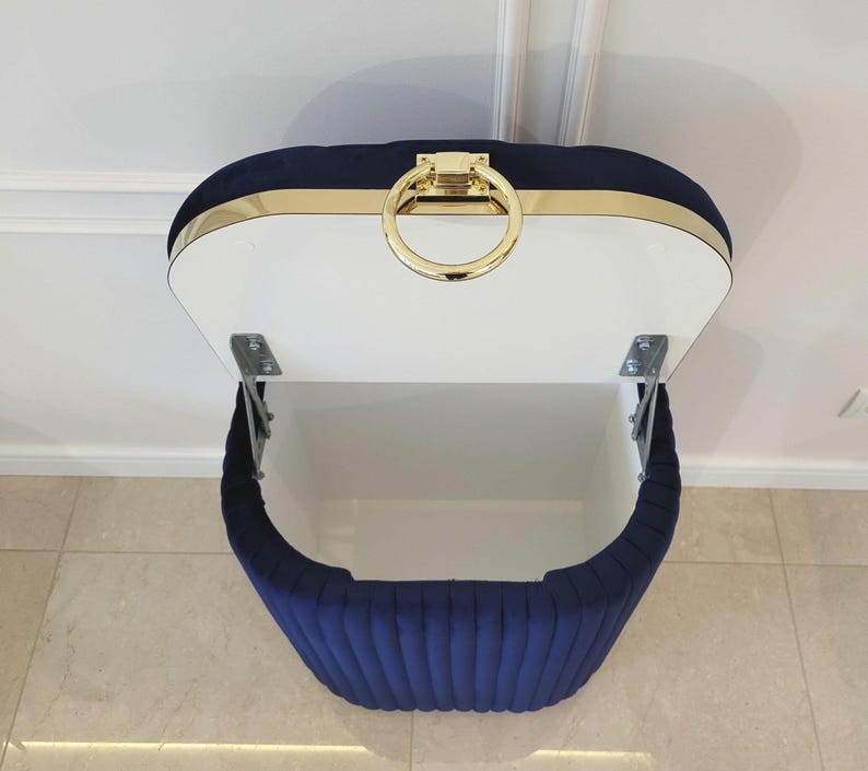 Trunk, Laundry Basket, Underwear Box, Glamor Navy Blue Clothes ...