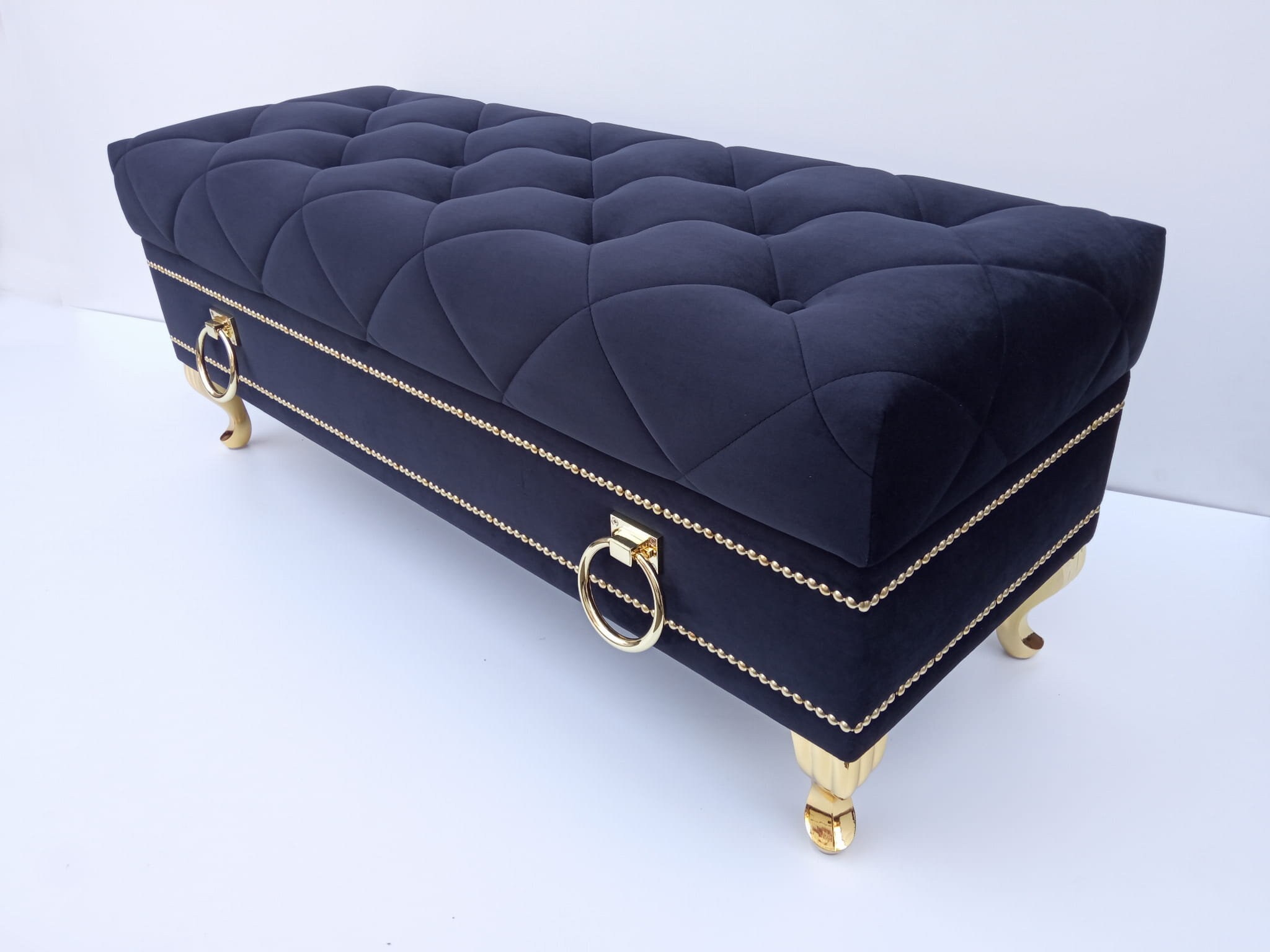 Caro Glamor Bench Pouffe Hall Bench HANDMADE Bench With Storage ...