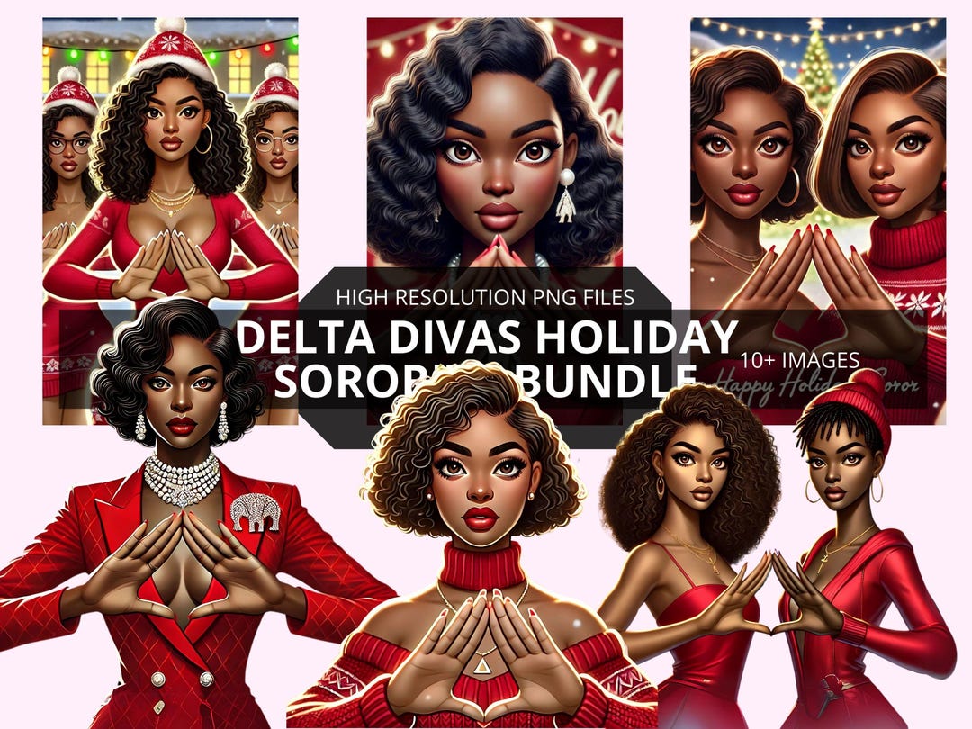 Delta Divas Holiday Sorority PNG Bundle: Celebrate Sisterhood in Style ...