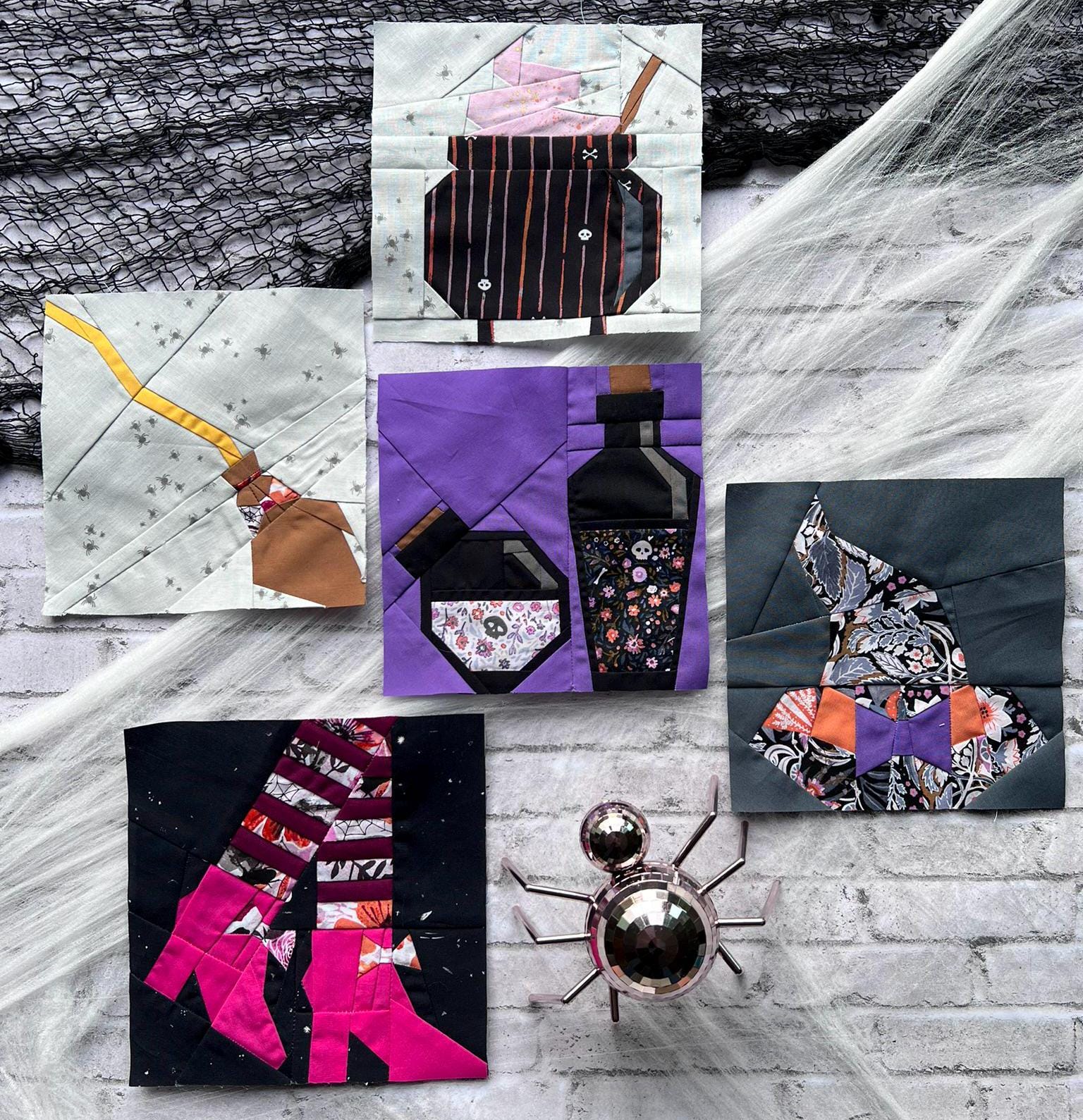 Witch Foundation Paper Piecing Quilt Block Set - Etsy