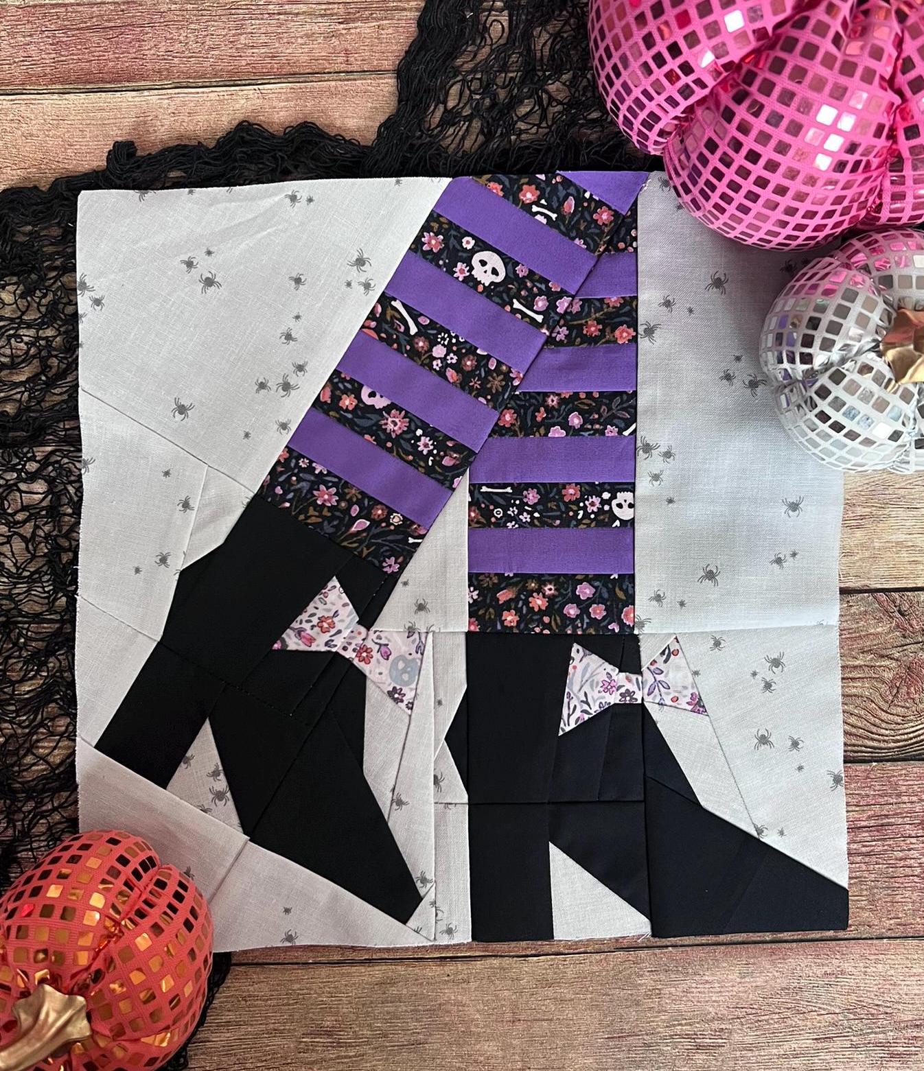 Hexed Heels Witch Feet Foundation Paper Piecing Quilt Block Pattern - Etsy