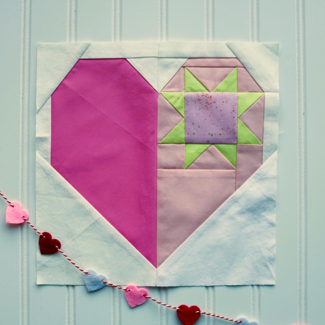 Sawtooth Heart Foundation Paper Piecing Quilt Block Pattern, FPP ...