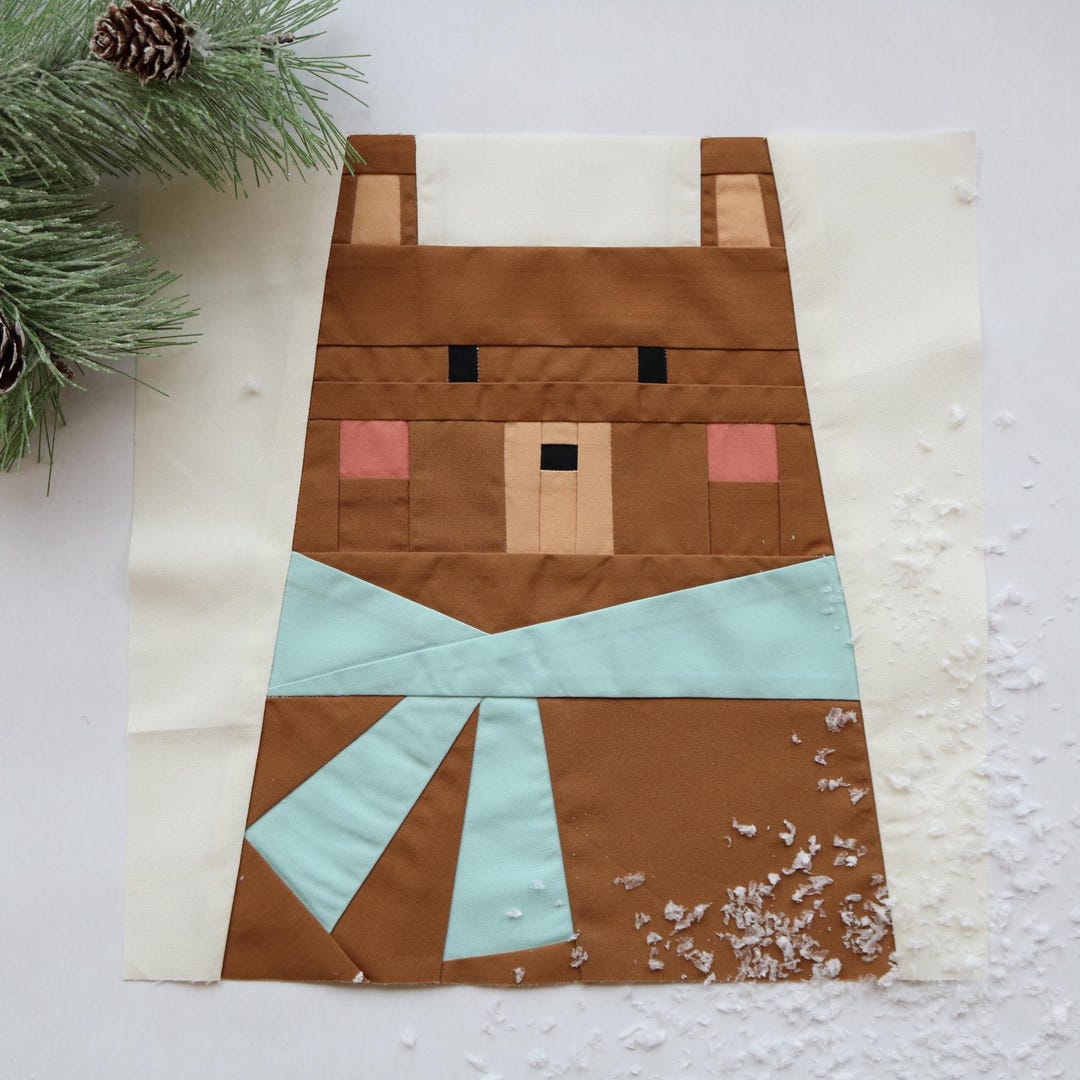 Cozy Bear Foundation Paper Piecing Quilt Block Pattern - Etsy